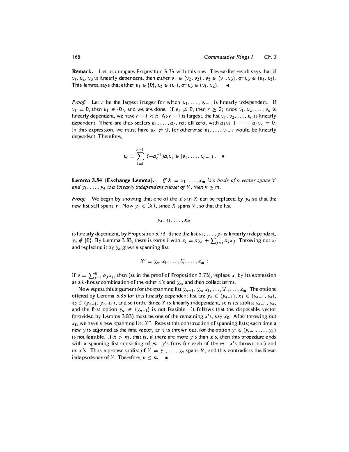 Basic Algebra 101 - 168 Commutative Rings I Ch. 3 Remark. Let us ...
