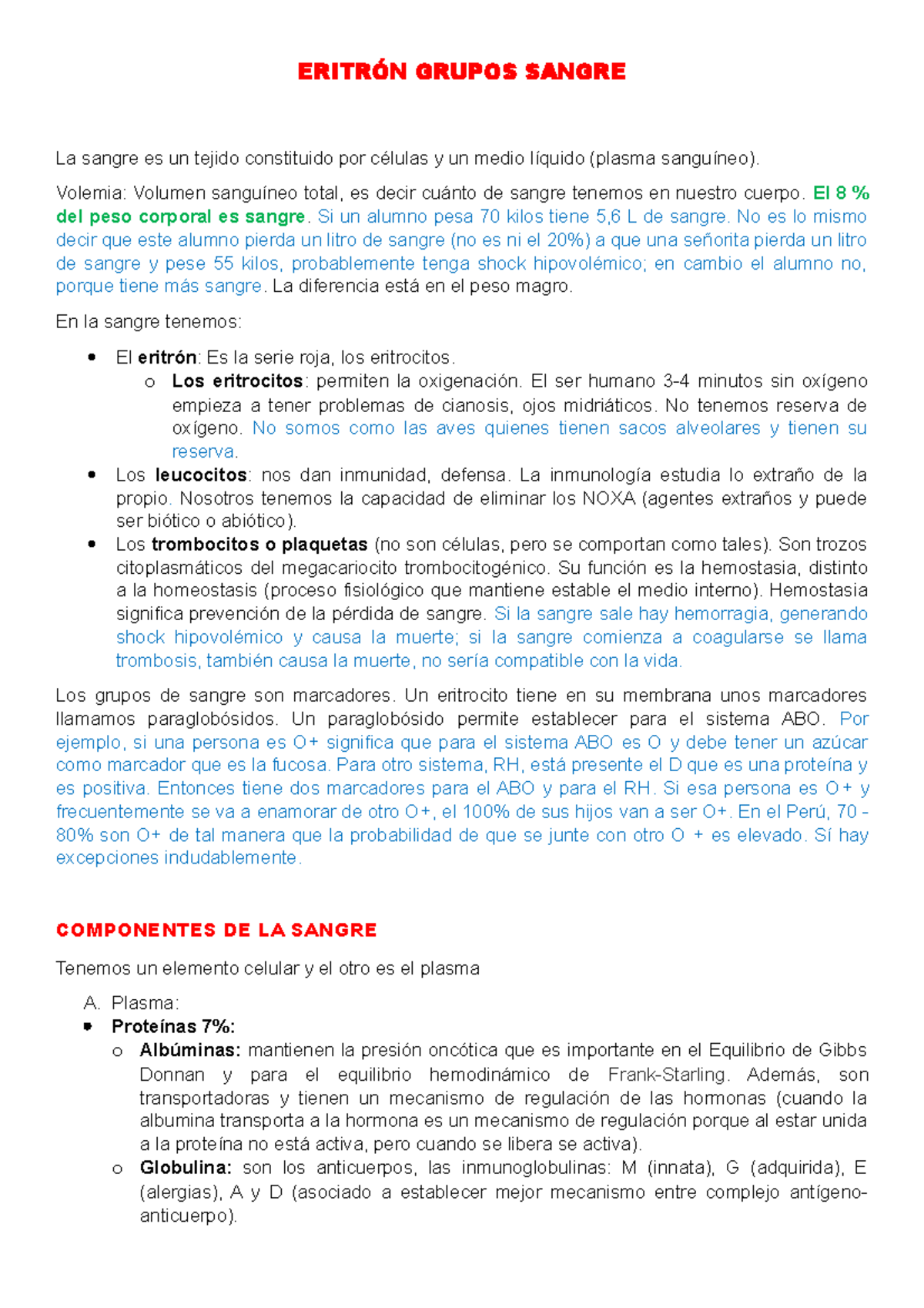 EritróN Grupos Sangre-Fisiología-Completo - ERITRÓN GRUPOS SANGRE La ...