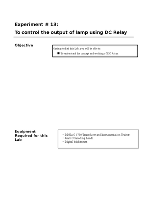 EE383 Instrumentation and Measurement Course Outline - DEPARTMENT OF ...