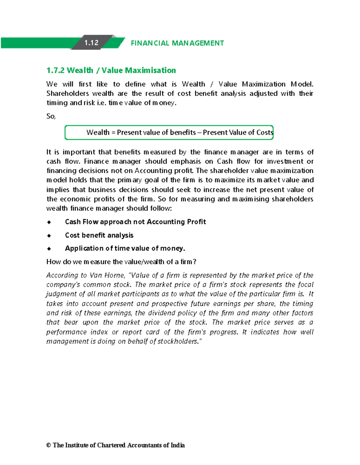 Scope and Objectives of Financial Management 12 14 - 1 FINANCIAL ...