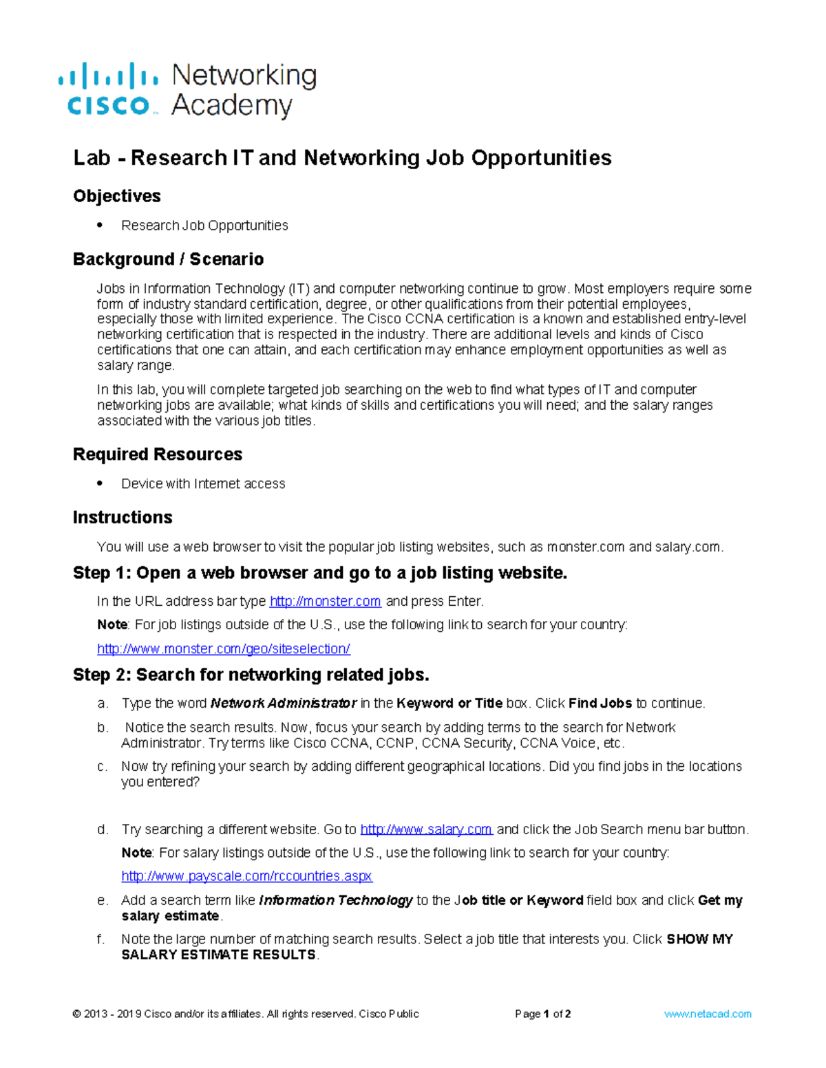 1.9.3 Lab - Research IT and Networking Job Opportunities - Lab ...