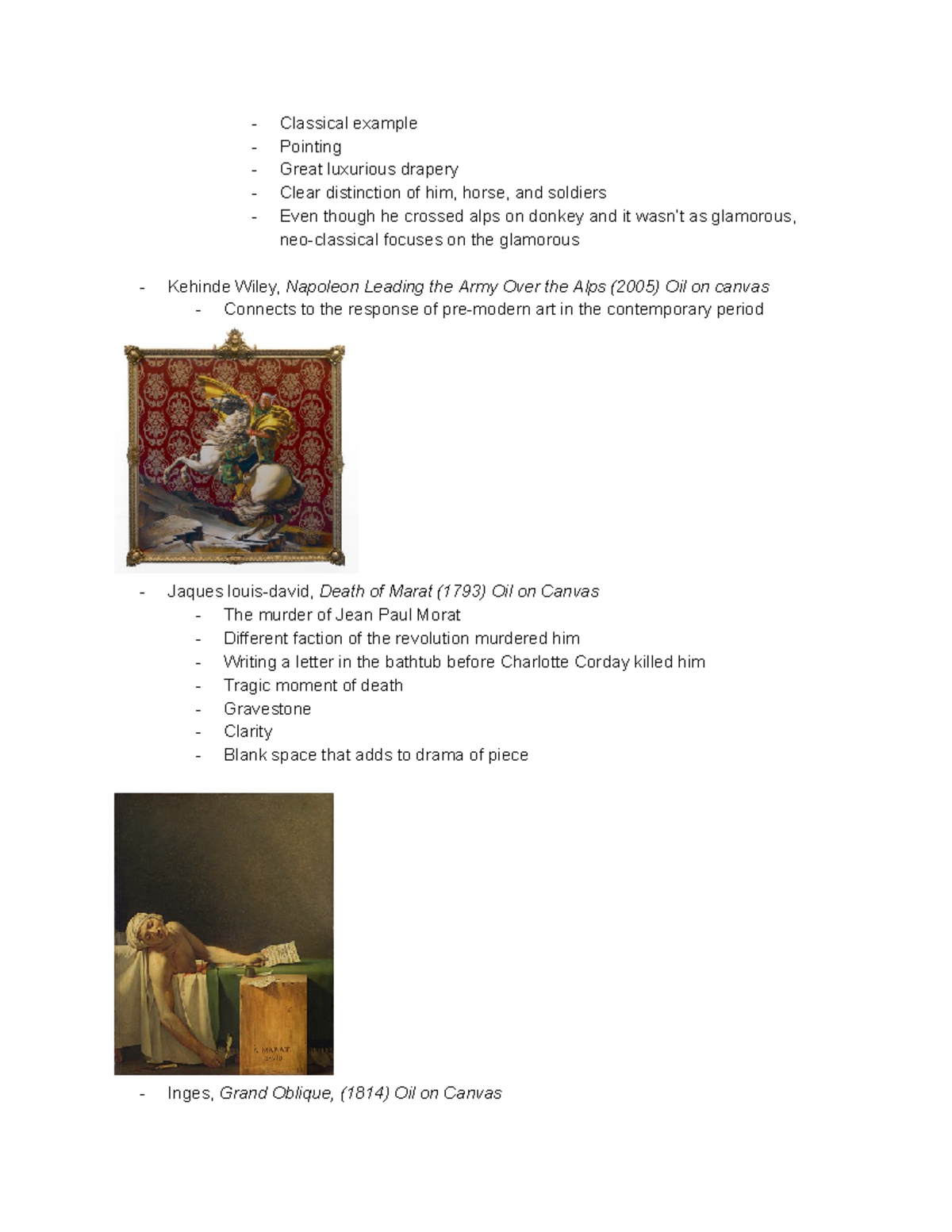 2 - Art History of the 20th Century Lecture Notes 2 - Classical example ...