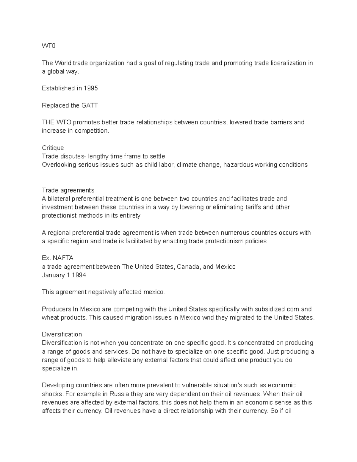 WTO - notes on the WTO and the impact on developing countries - WT The ...