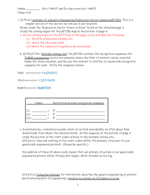 HW09 calculations - hw 09 assignment - Name: __ Biol/Chem 472B Value: 5 points. HW09 ...