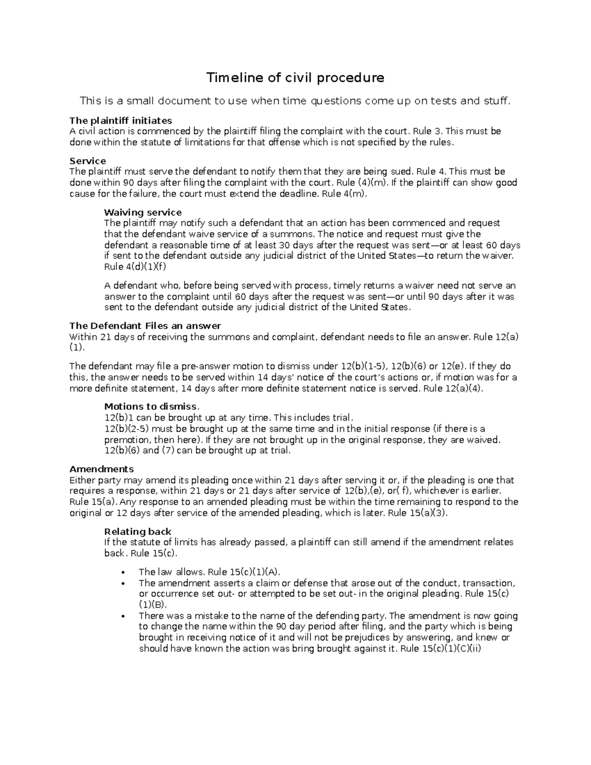 Civ Pro Timeline - A guide to help you answer Civ Pro timing questions ...