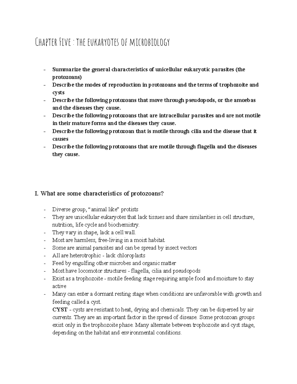 Chapter Five ; microbiology - Chapter Five : the eukaryotes of ...