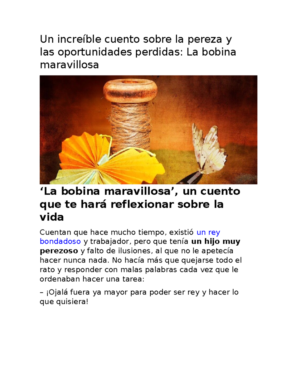 Cuento de ingles - Relacion y conclusion - Un increíble cuento sobre la ...