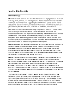 Human Impacts on Marine Ecosystems Summary - Human Impacts on Marine ...