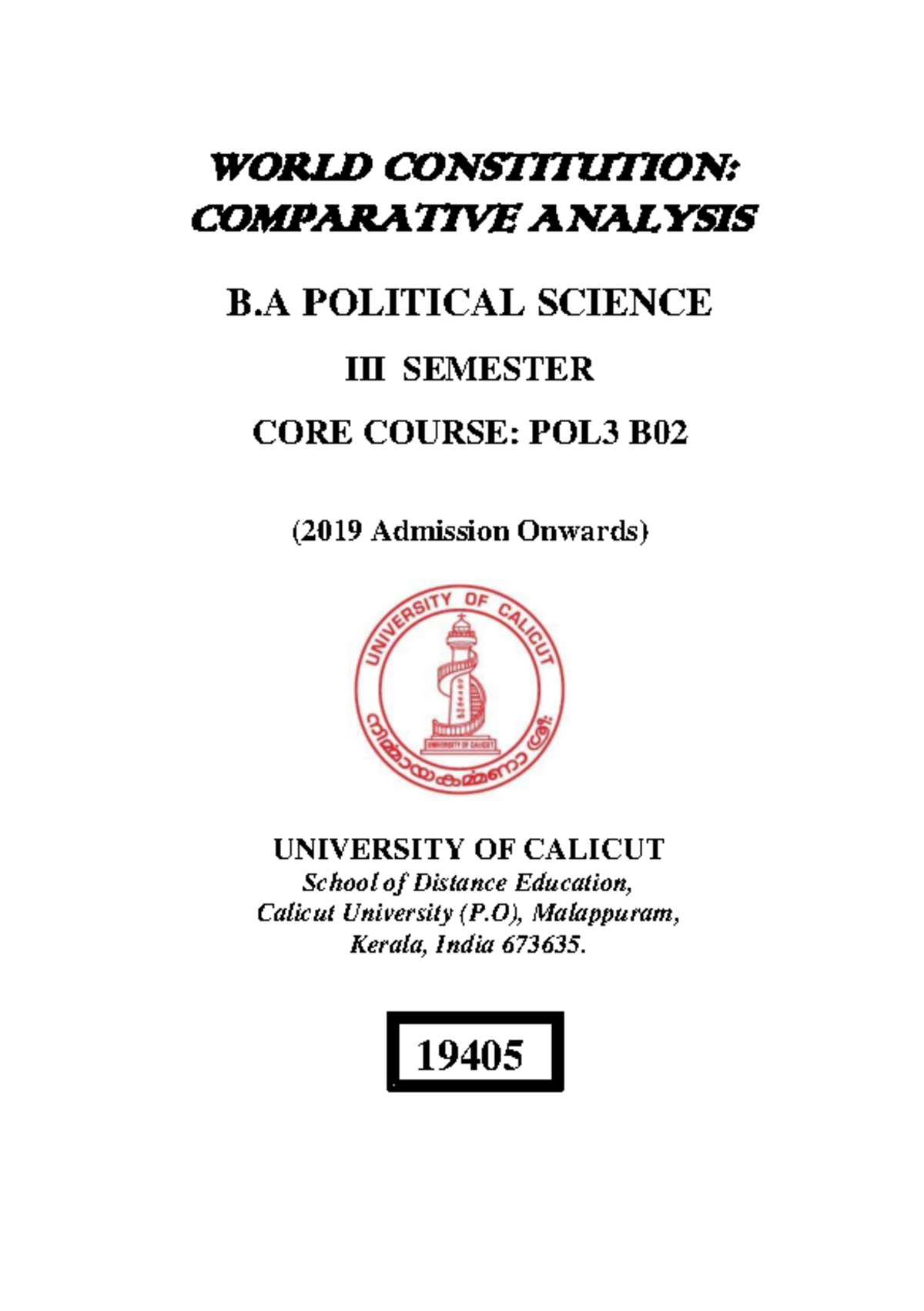 III Sem Politics-World Constitution Comparative An 241209 214652 ...