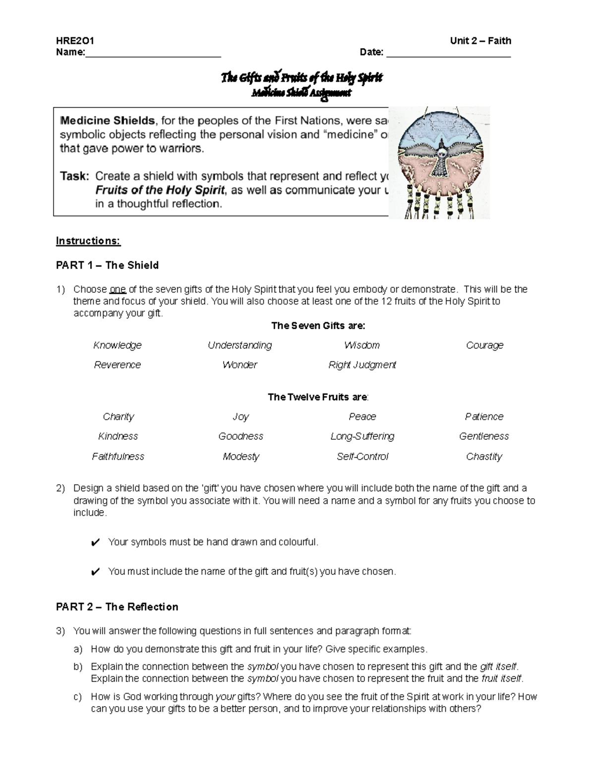 5c.Gr10 Unit 2 Assignment - HRE2O1 Unit 2 – Faith Name ...