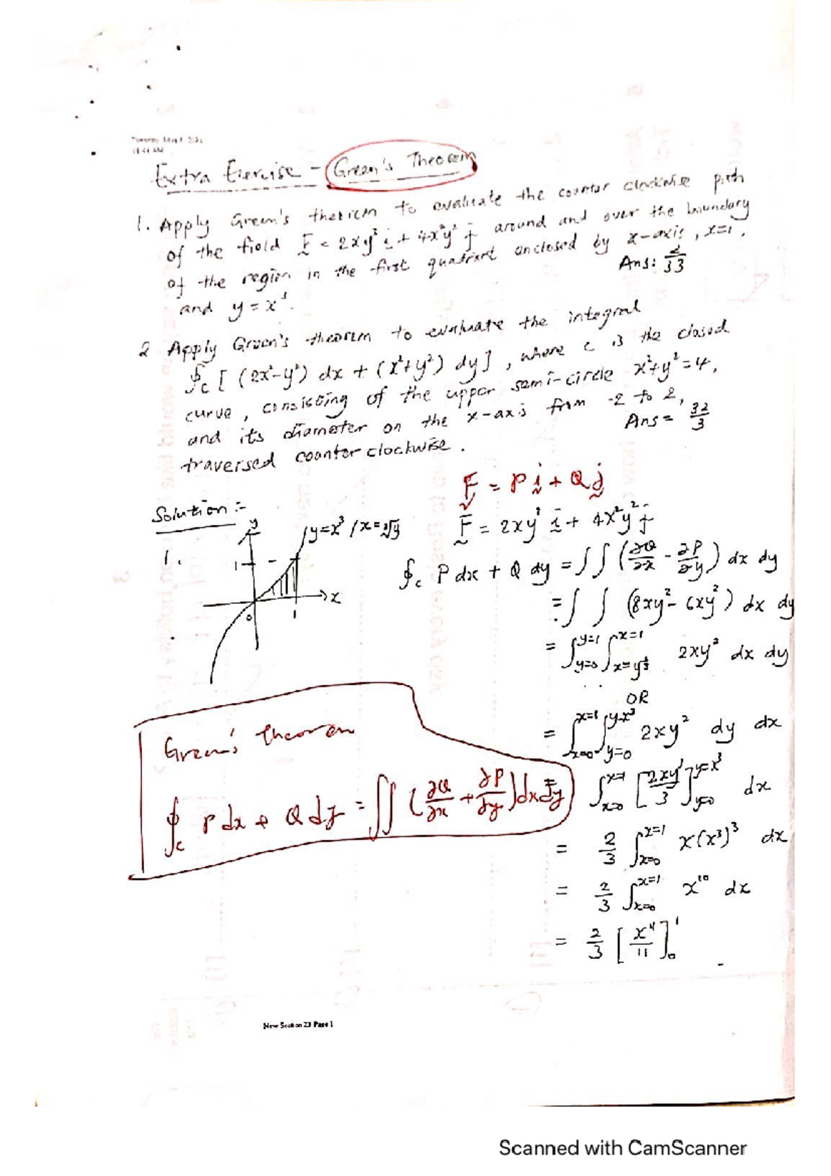 Extra Q Green Stokes Divergence theorem - Mathematics 3B - Studocu