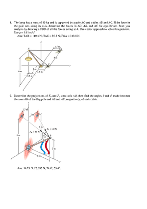 Me 2560 exercises chapter 2 2015 - Statics Chapter II Fall 2015 ...