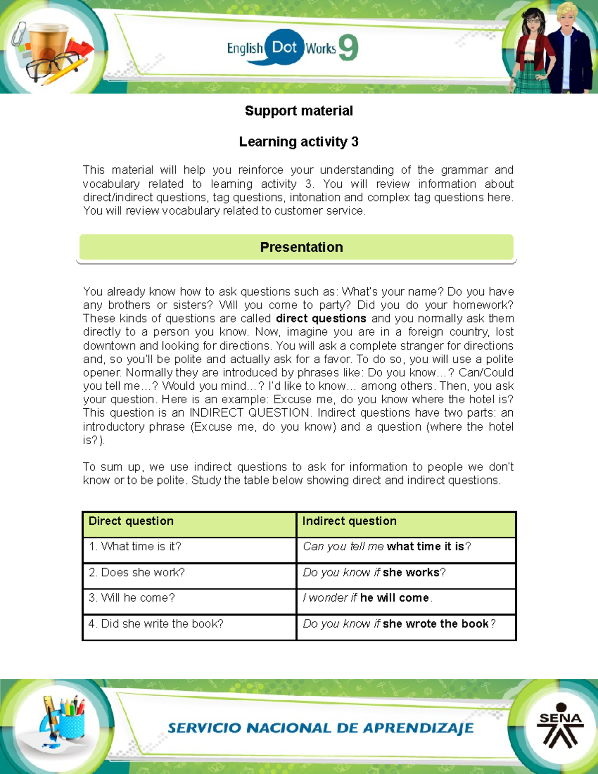 Material de apoyo 3 - Taller - Support material Learning activity 3 ...