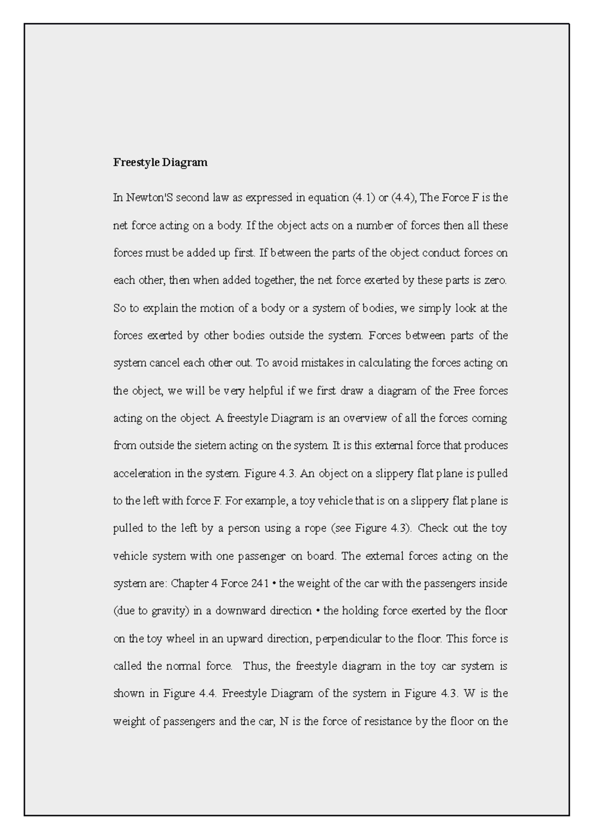 College Document - Freestyle Diagram - Freestyle Diagram In Newton'S ...