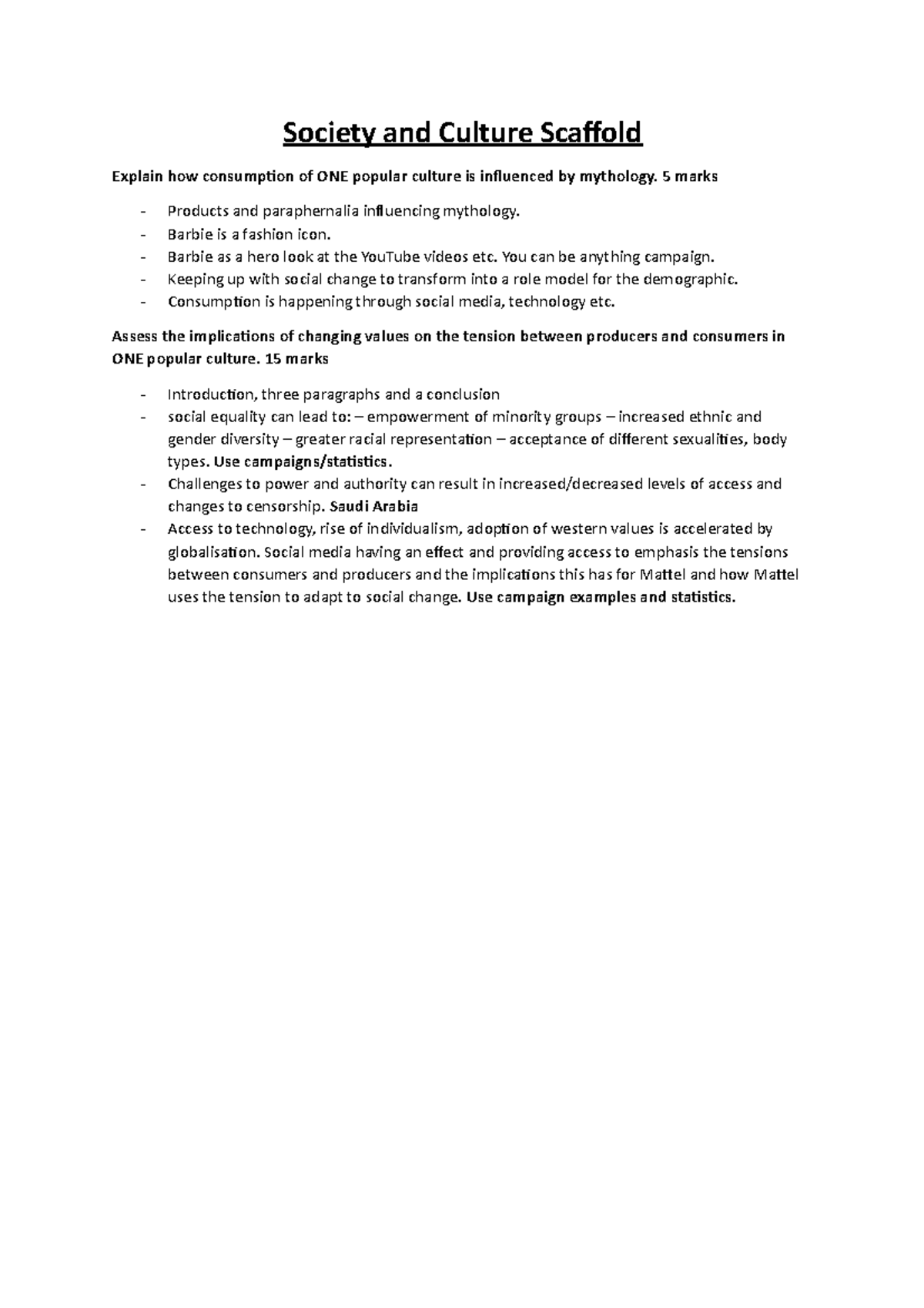 Society and Culture Scaffold task 2 - Society and Culture Scaffold ...