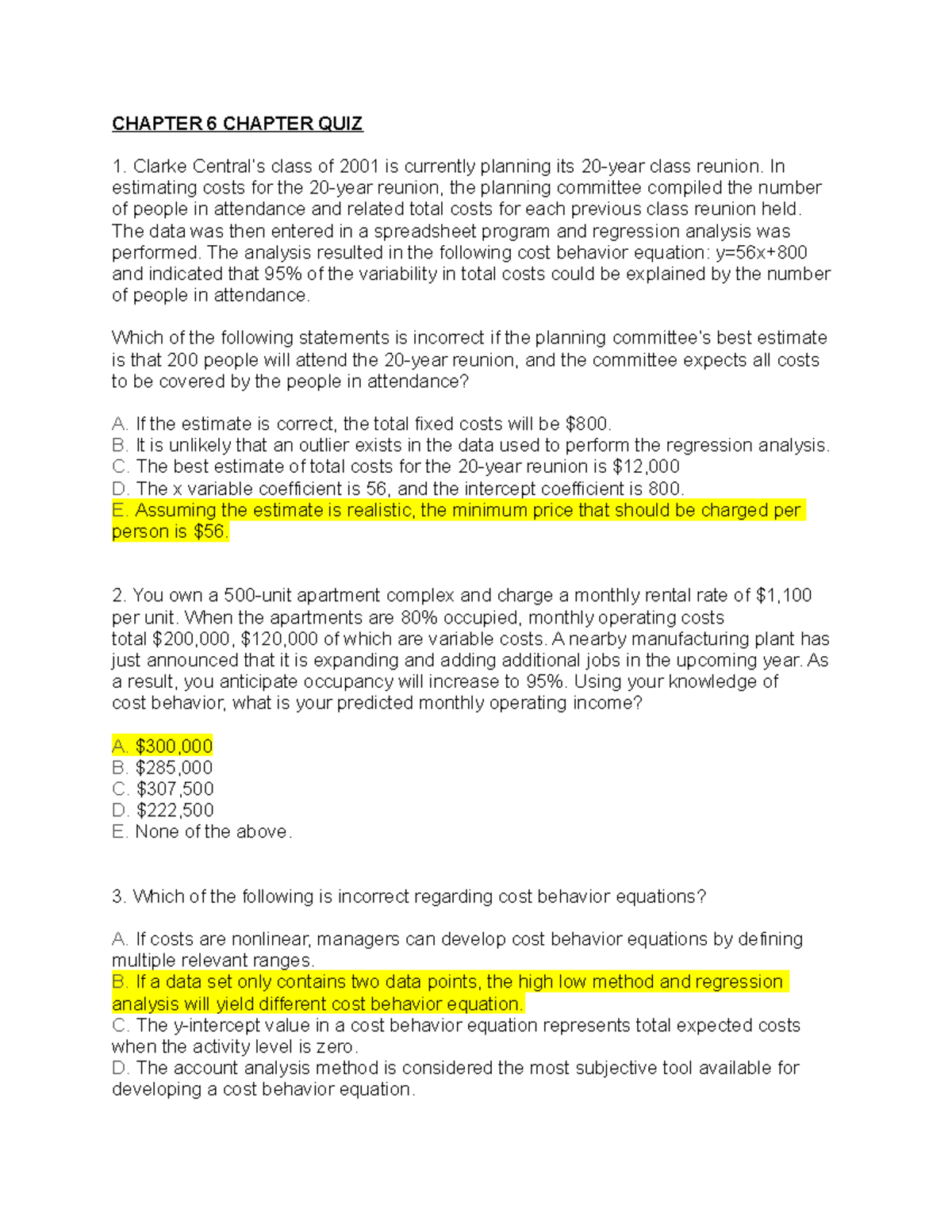 ACCT Test 2 - Practice questions for test 2. - Deprecated API usage ...