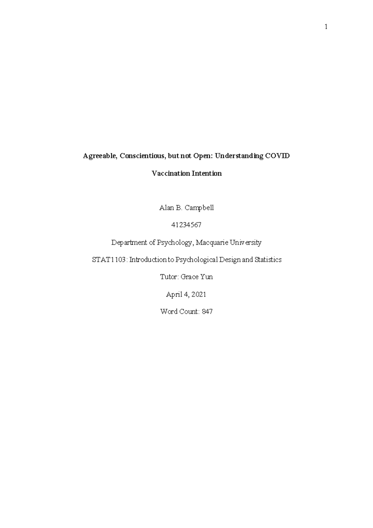Example part 2 - Lecture, Tutorial, Assignment info - Agreeable ...