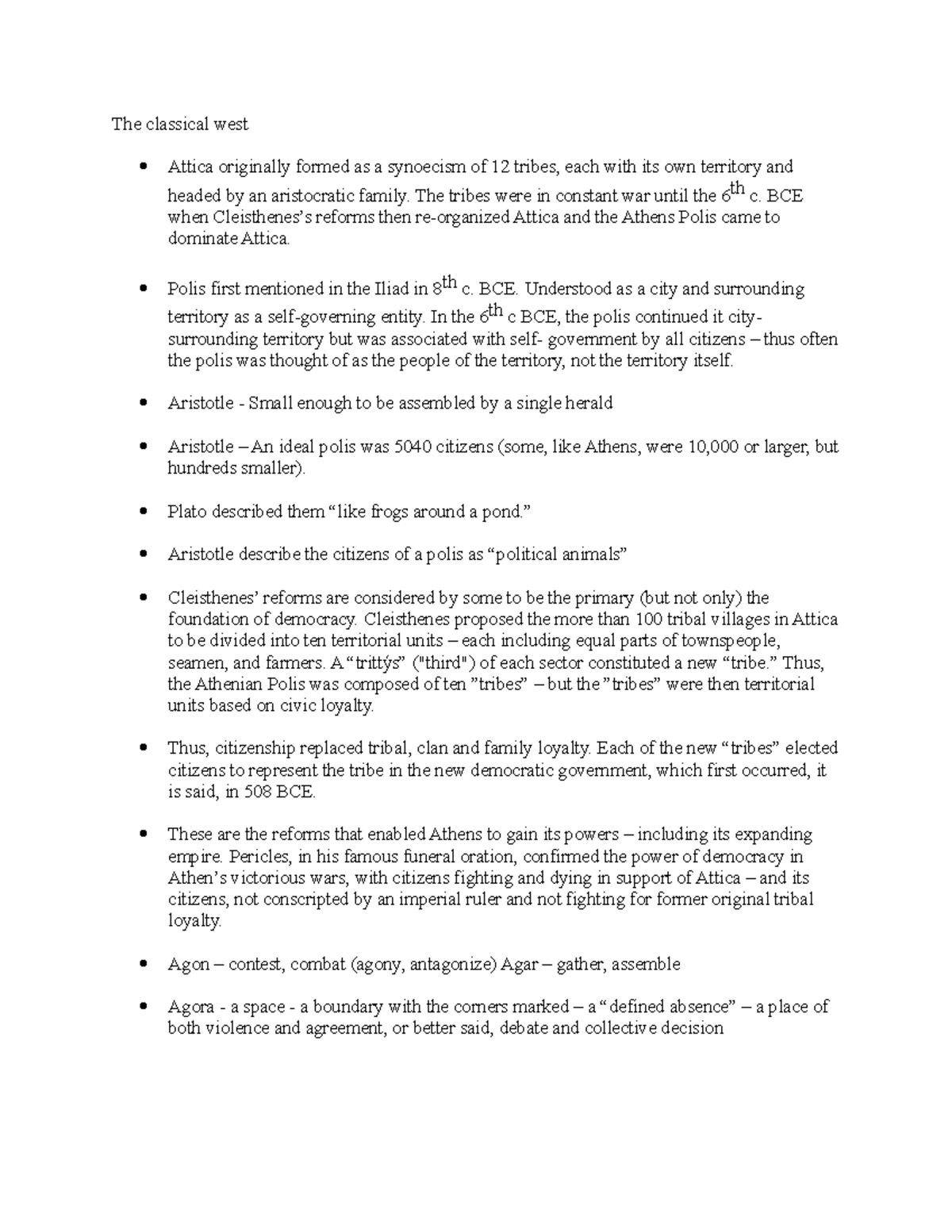 The classical west - The classical west Attica originally formed as a ...