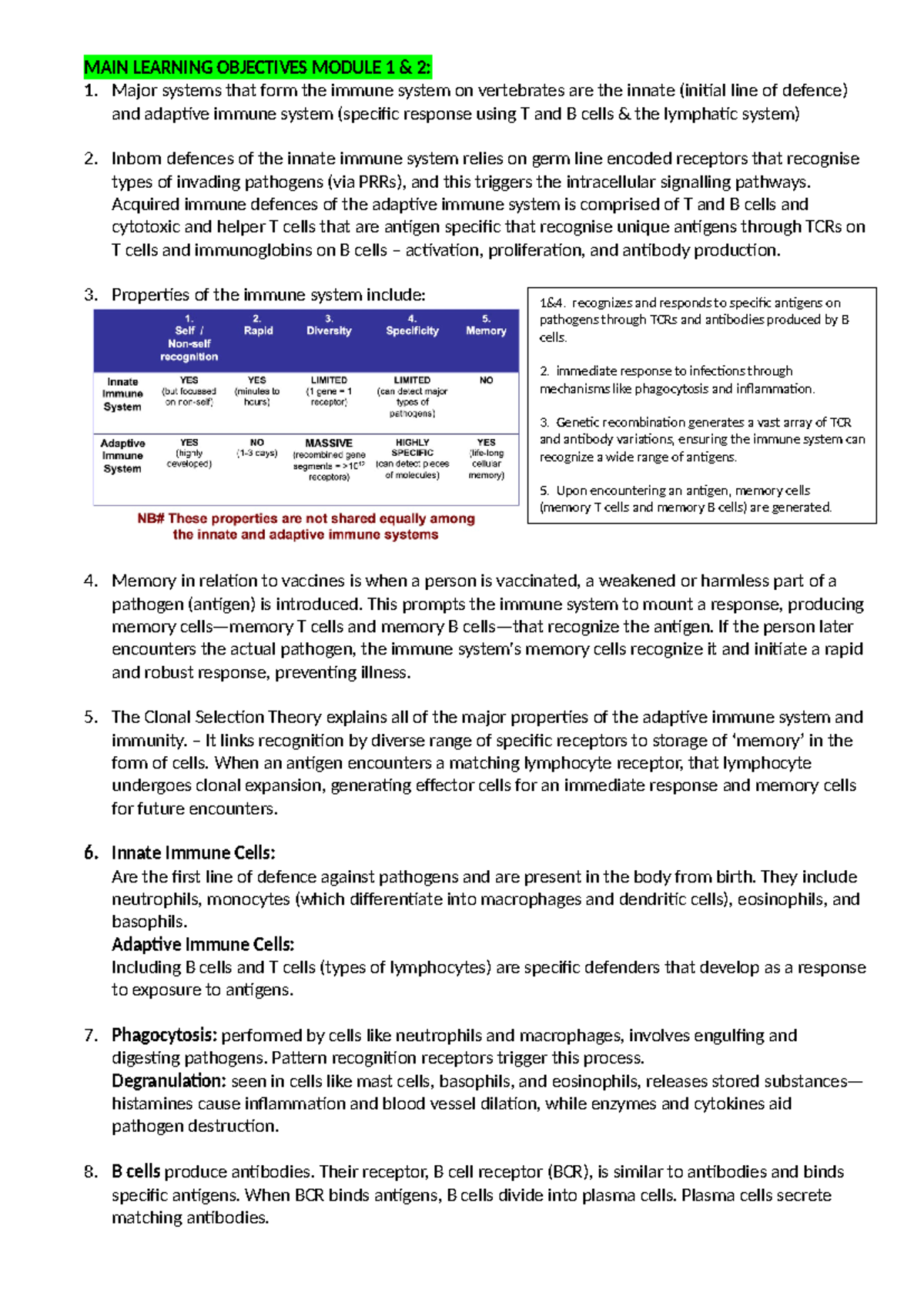 211 learning objectives - MAIN LEARNING OBJECTIVES MODULE 1 & 2: 1 ...