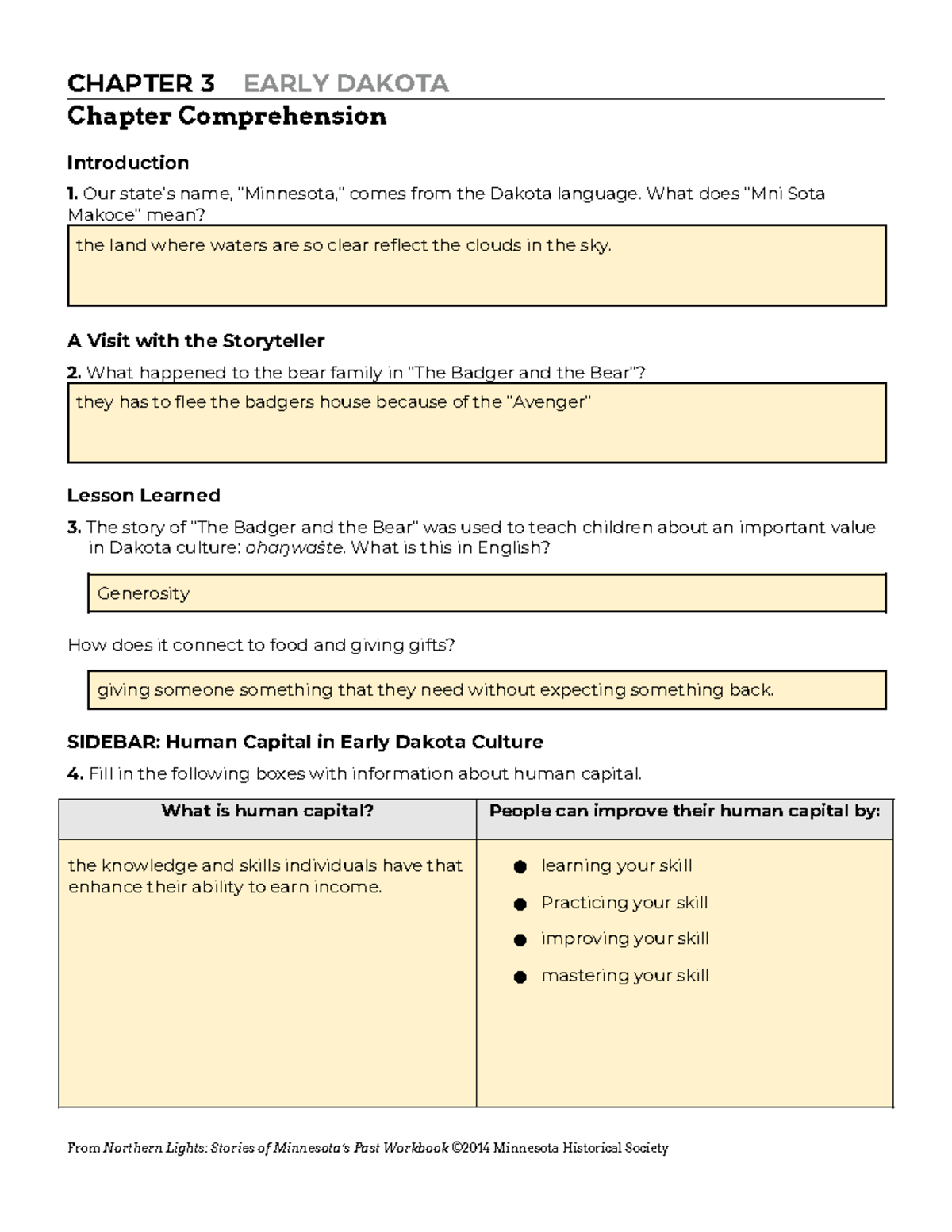 Chapter Comprehension - Chapter 3 Northern Lights-3 - CHAPTER 3 EARLY ...