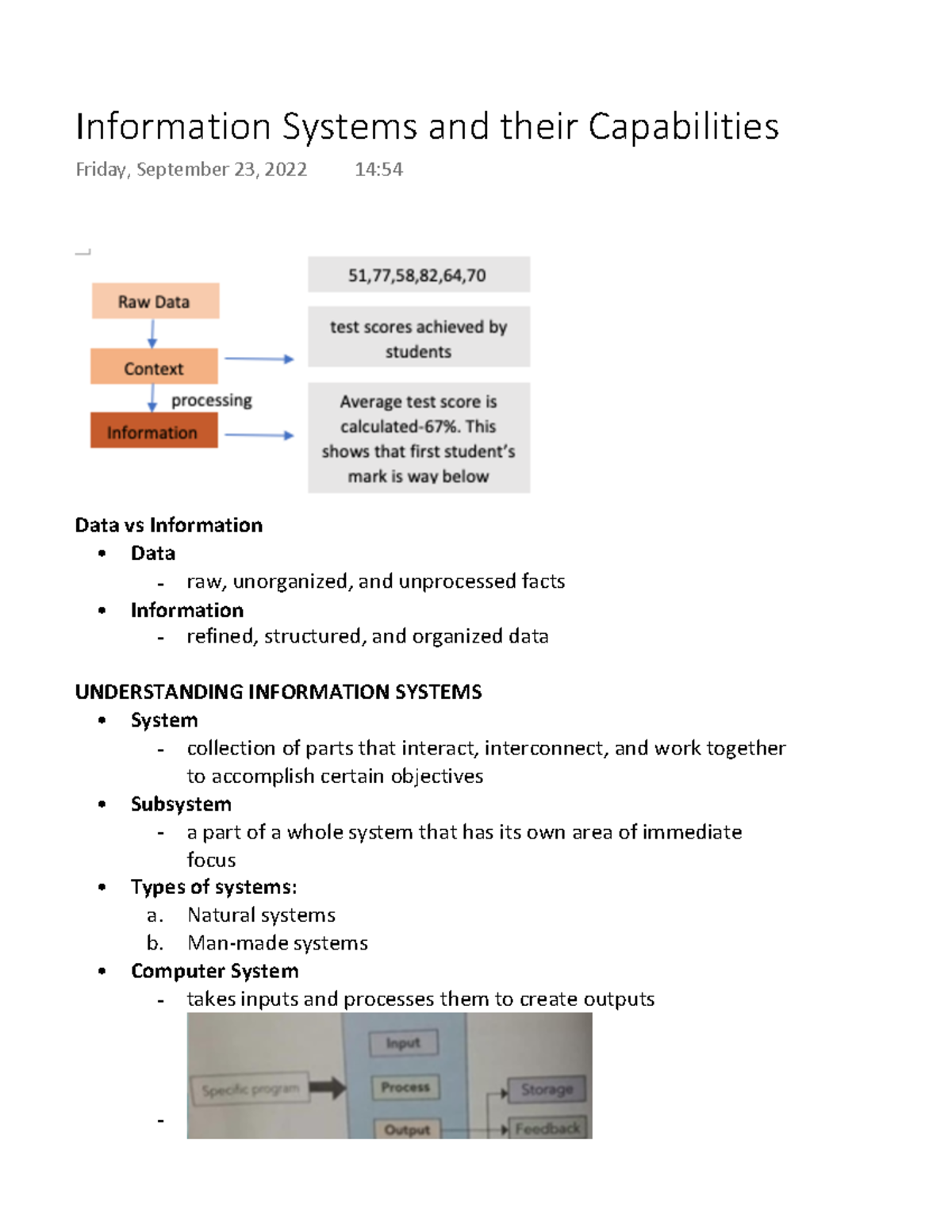 Information Systems and their Capabilities - Data vs Information Data ...