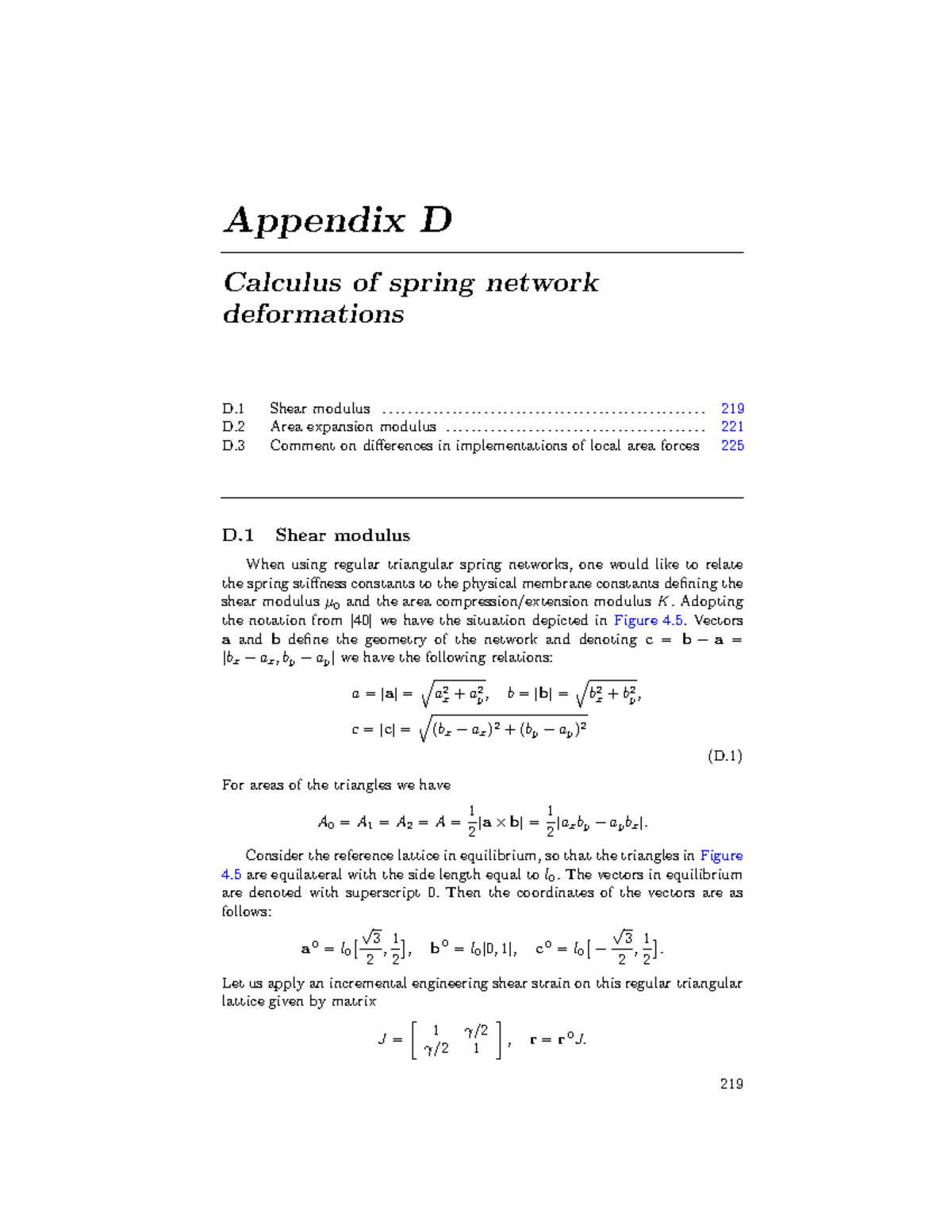 Calculus of spring network deformations - Appendix D Calculus of spring ...