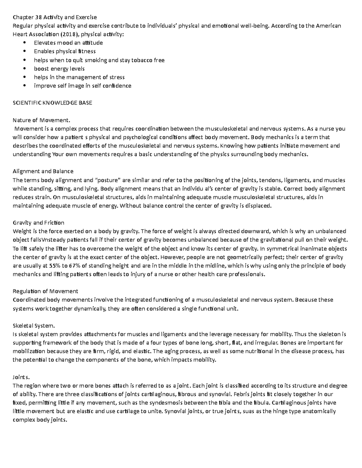 Chapter 38 Activity and Exercise foundations of nursion - Chapter 38 ...
