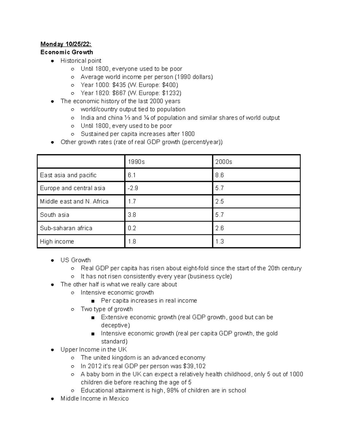 Week 9 Macroeconomics - derek johnson - Monday 10/25/22: Economic ...