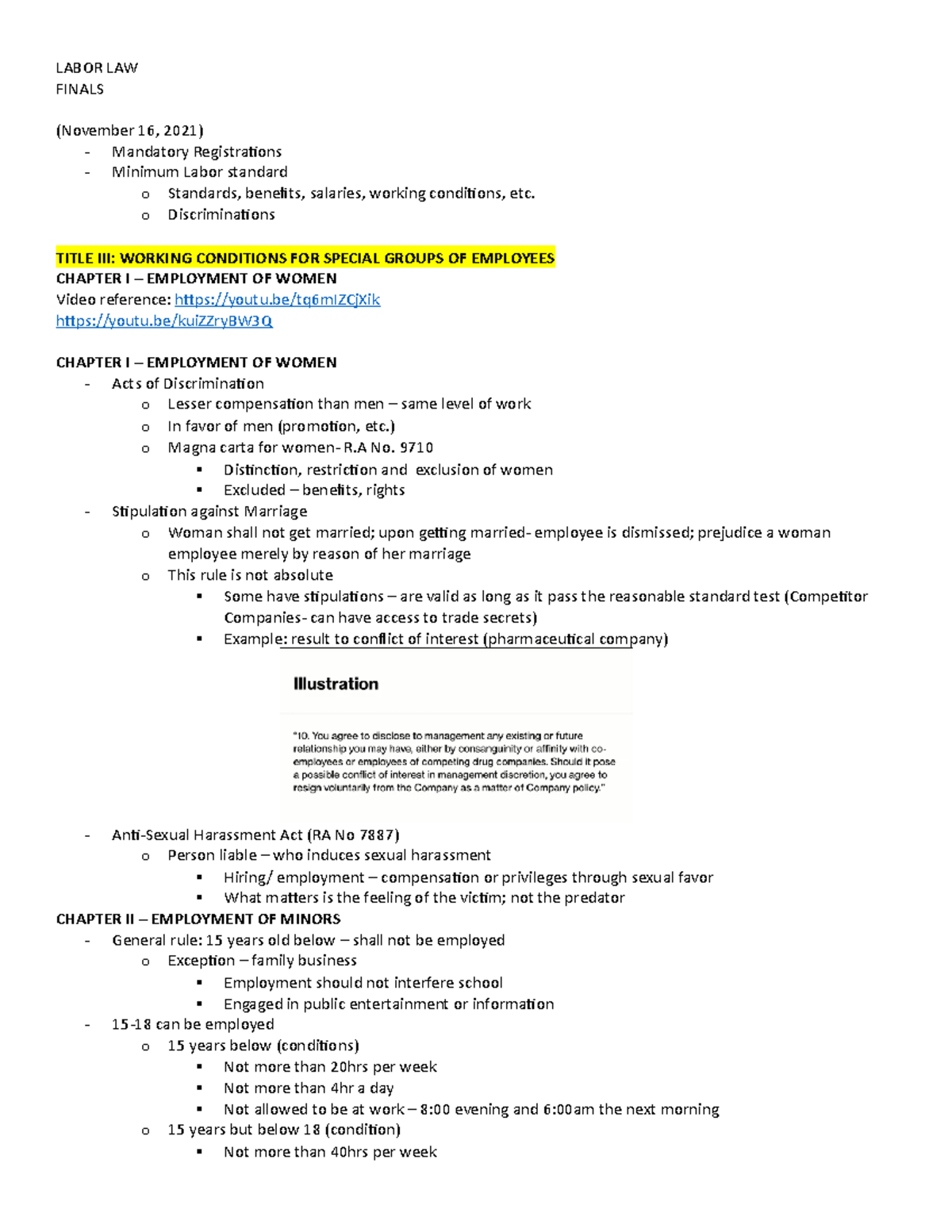 Lesson notes on Labor Law: Types of Employee - LABOR LAW FINALS ...