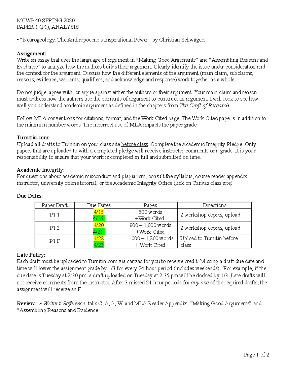 40 P1 Prompt S20-6 - PAPER 1 (P1), ANALYSIS - MCWP 40 SPRING 2020 PAPER ...