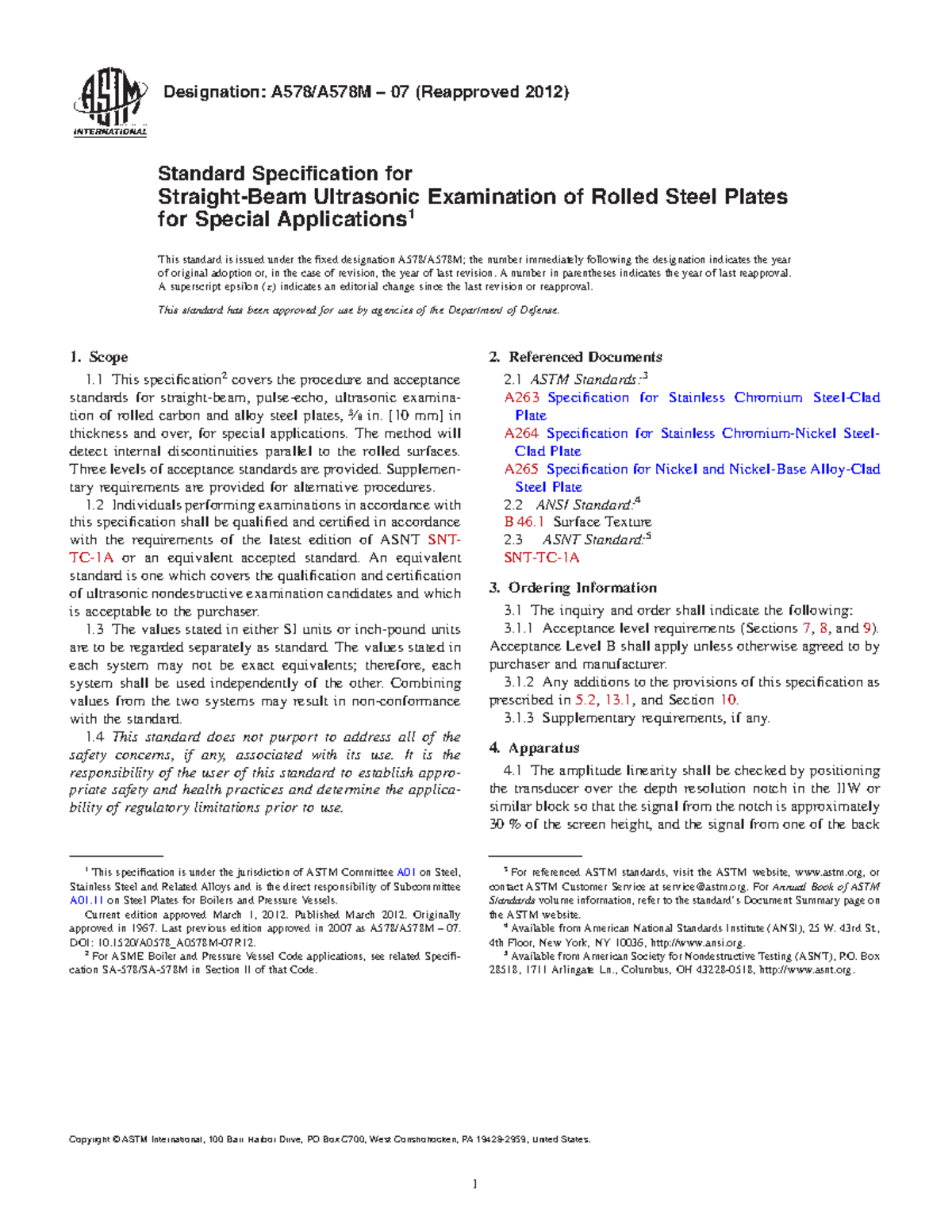 ASTM A578 A578M-07 (R12) - Designation: A578/A578M – 07 (Reapproved ...