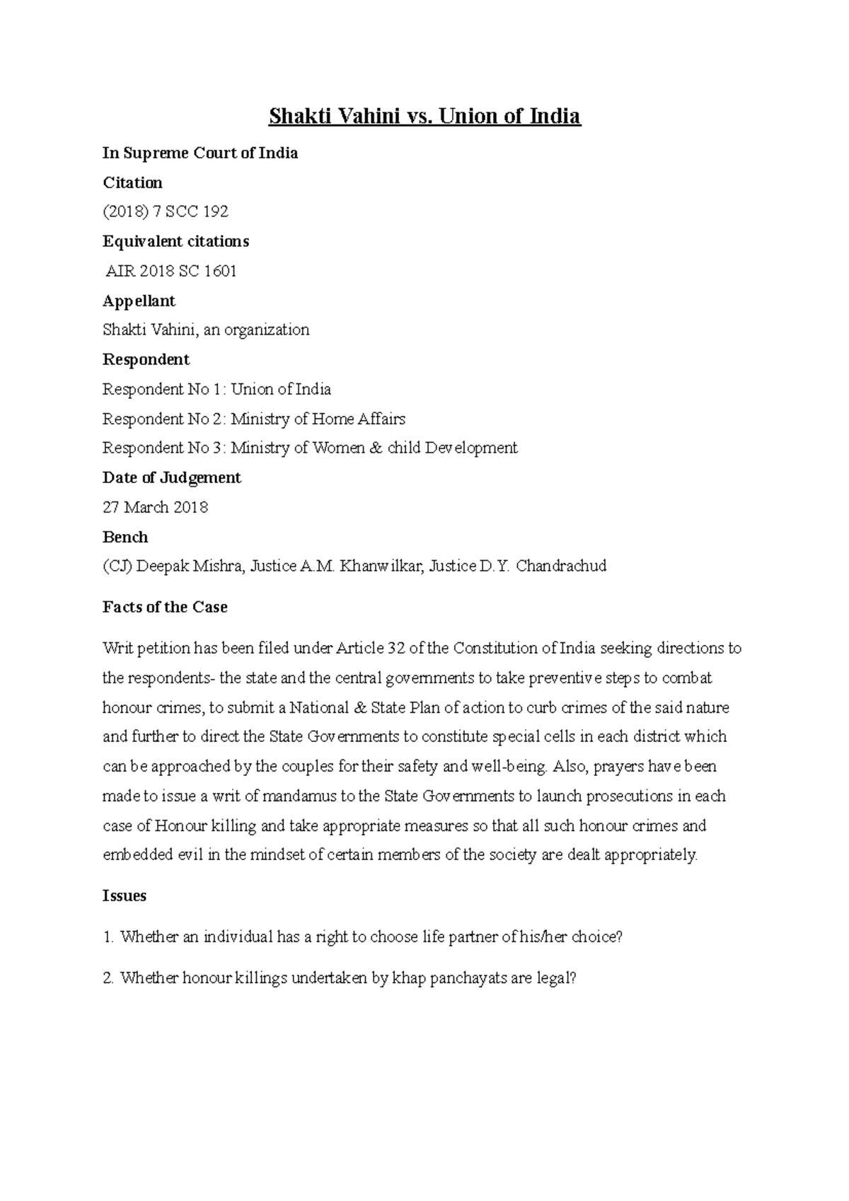 Court diary-1755 - Shakti Vahini vs. Union of India In Supreme Court of ...