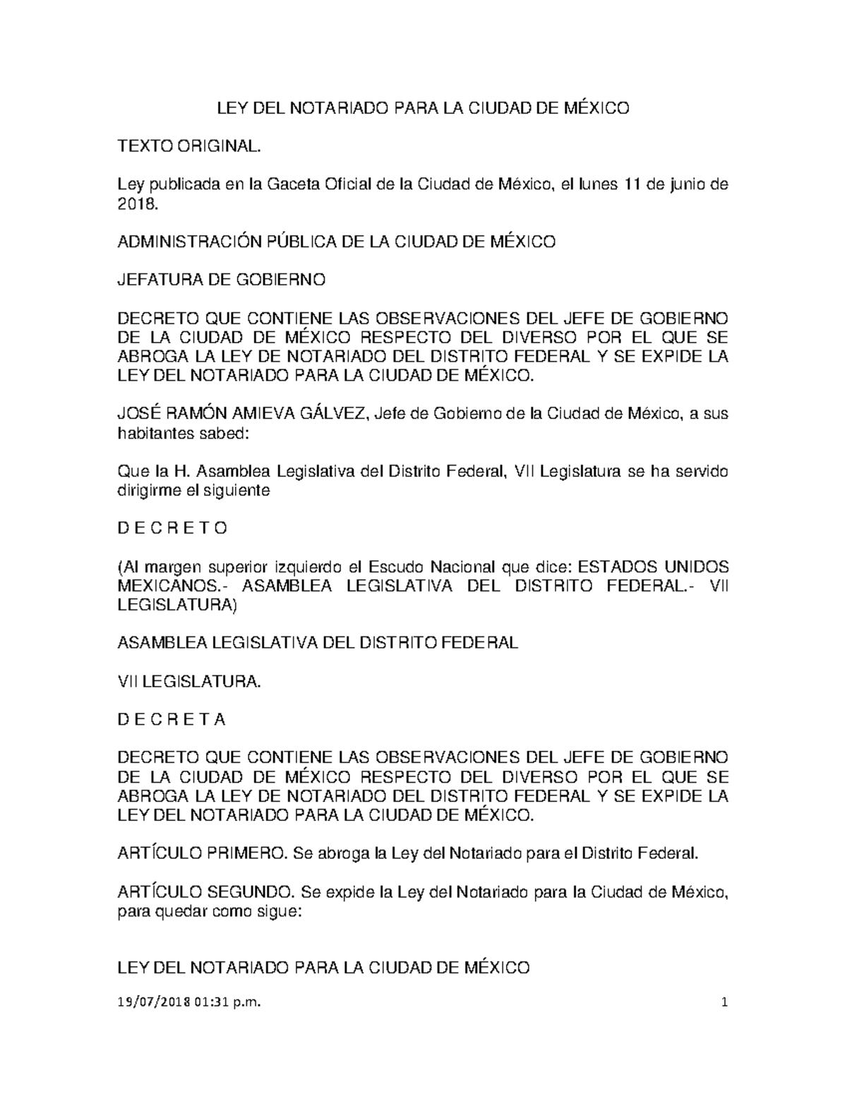 Ley del Notariado CIUDAD DE MÉXICO 2022 - LEY DEL NOTARIADO PARA LA ...