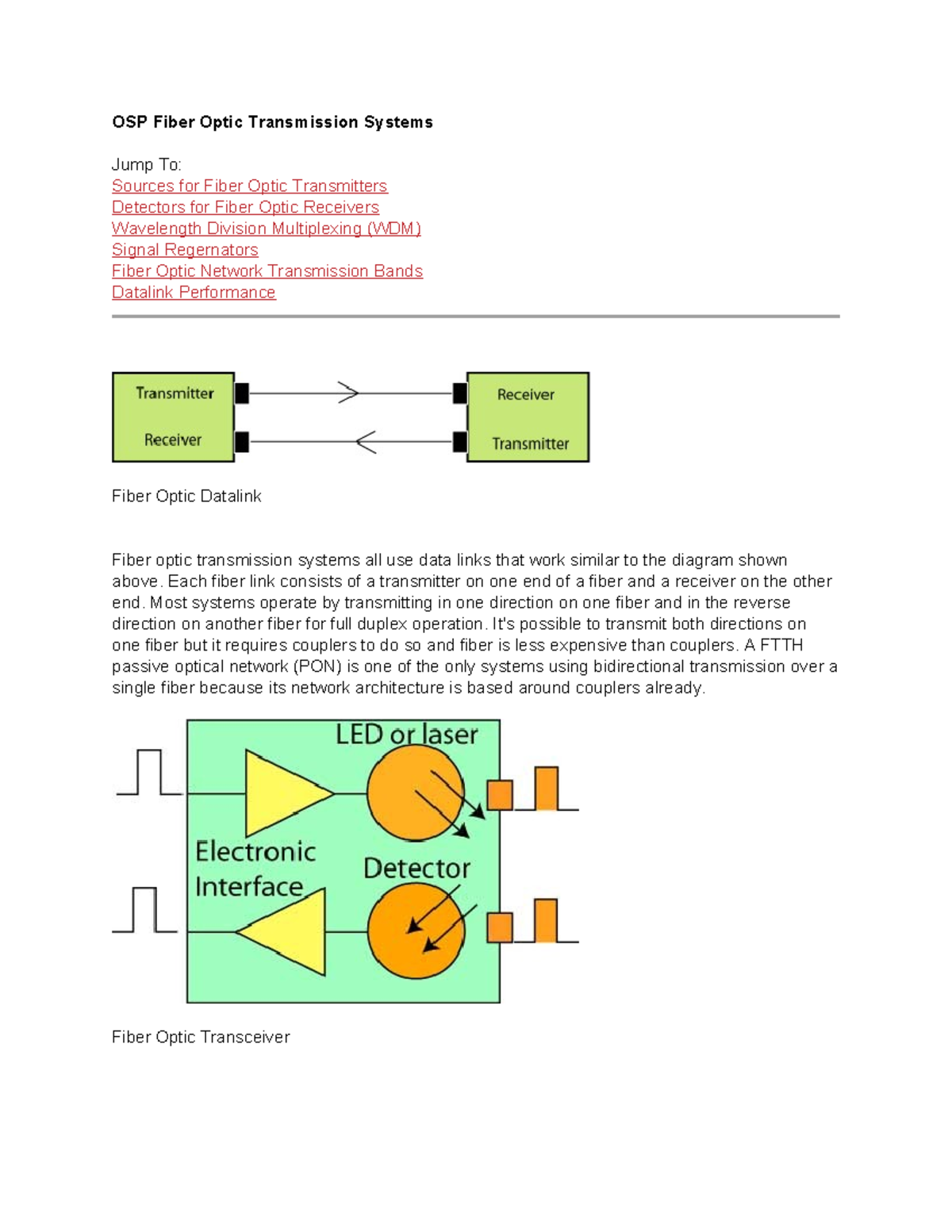 4 Fiber Optic Datalinks - OSP Fiber Optic Transmission Systems Jump To ...