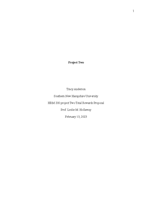 HRM 200 Project Two - asgmnt - 7-1 Project Two Godly John Chandy ...