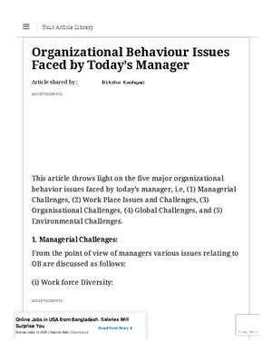 Chapter 5 (OB) hand note - Organizational Behavior - Studocu