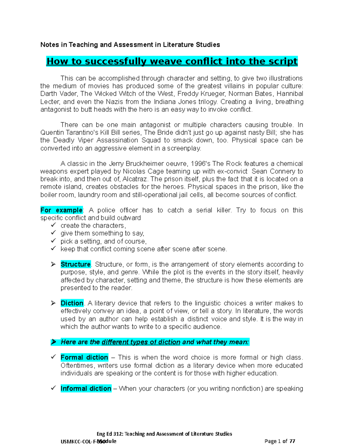 How to successfully weave conflict into the script - Notes in Teaching ...