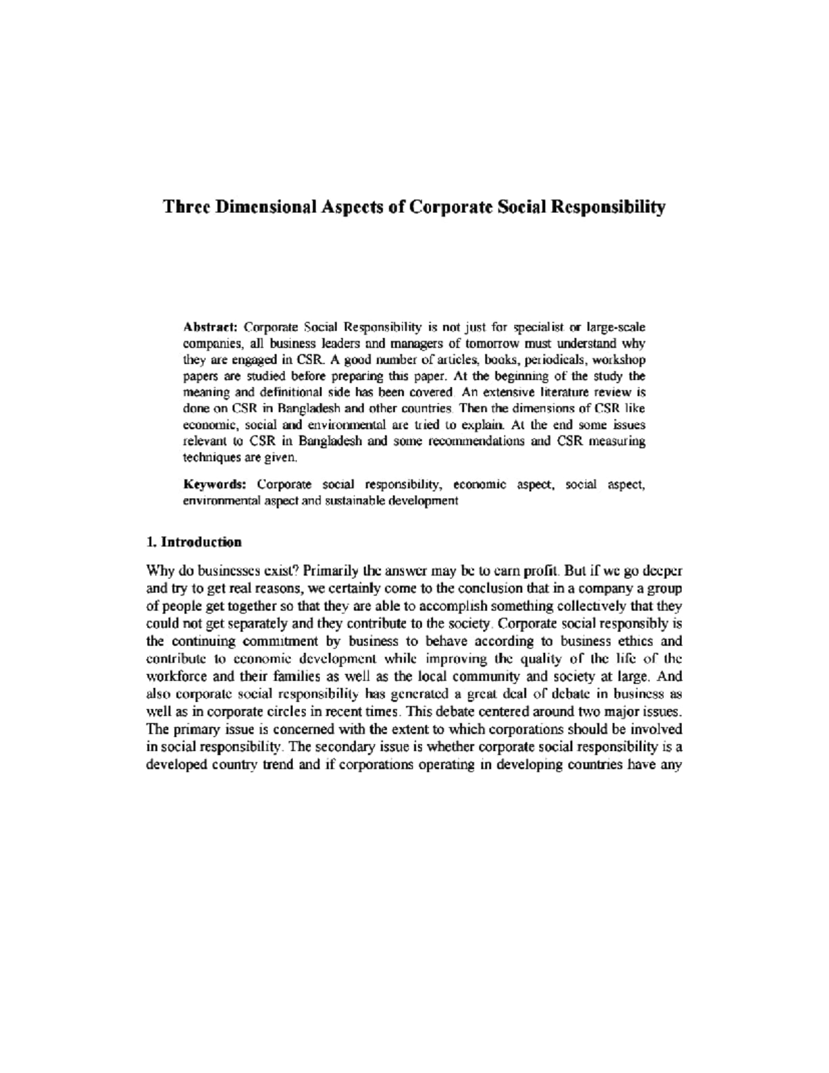 Three dimensional aspects of CSR - Three Dimensional Aspects of ...