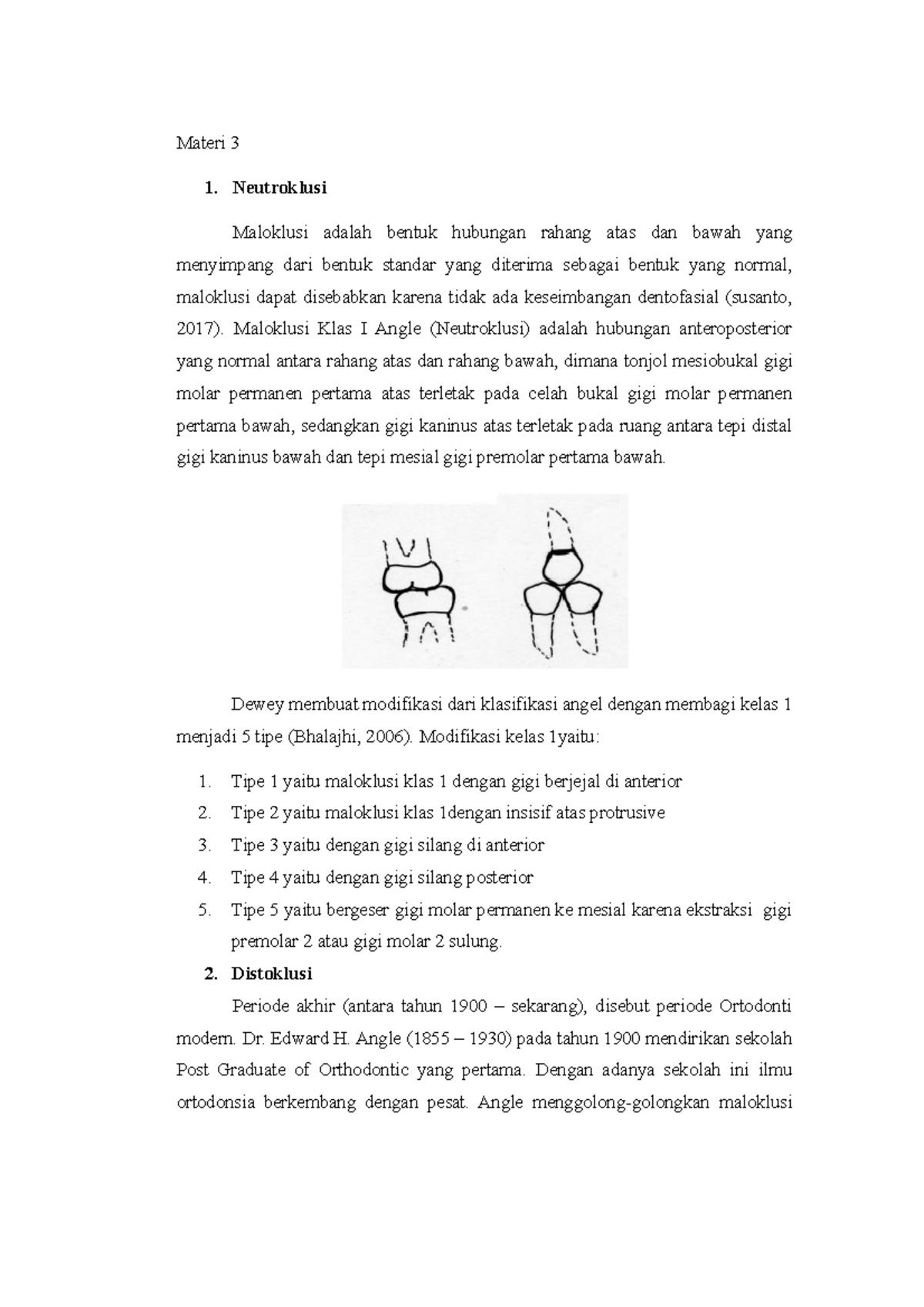 Materi 3 - laporan praktikum - Materi 3 Neutroklusi Maloklusi adalah ...