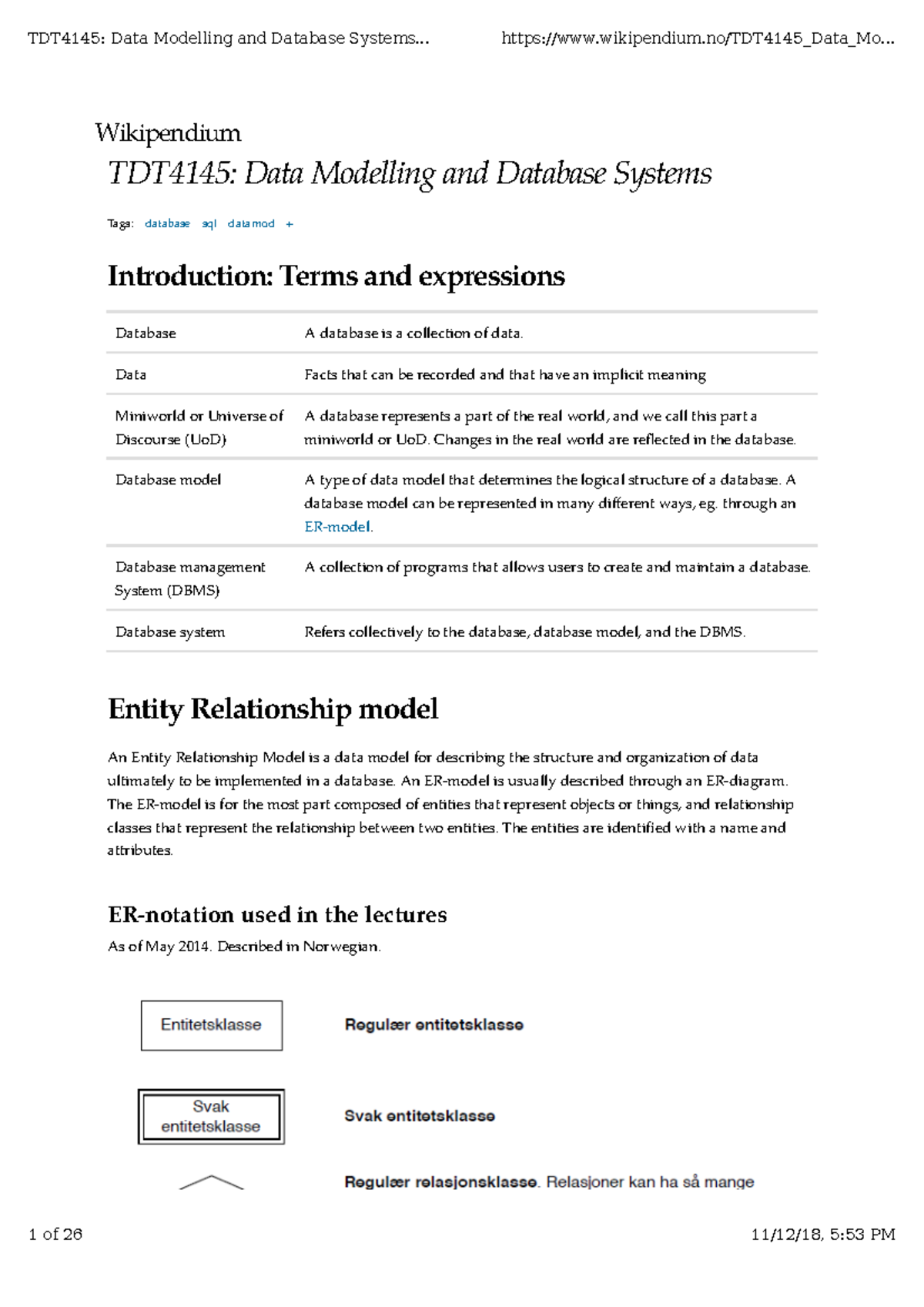 TDT4145: Data Modelling and Database Systems Compendium - TDT4145: Data Modelling and Database ...