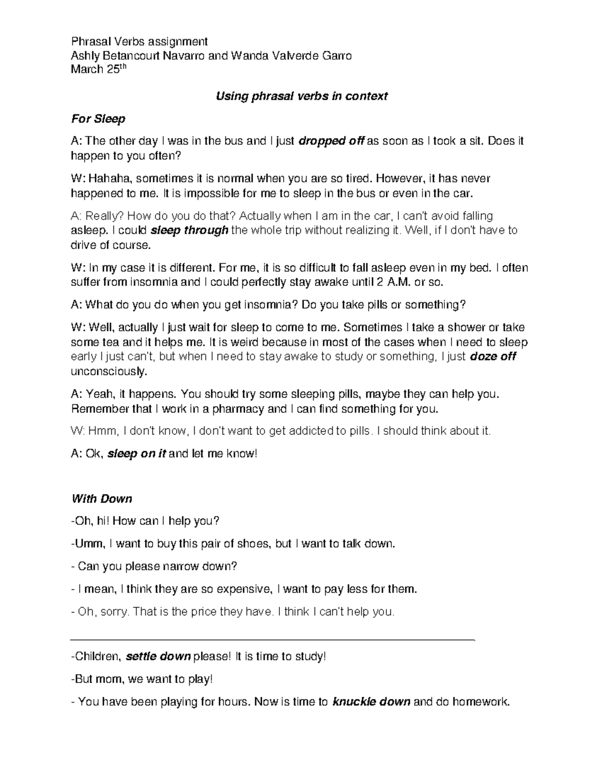 Using phrasal verbs in context - Warning: TT: undefined function: 32 Phrasal Verbs assignment ...