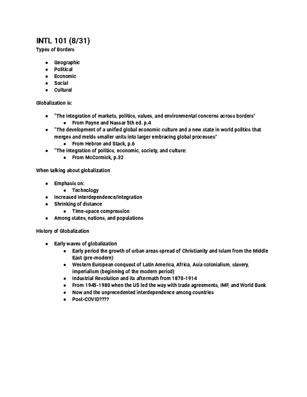 Types of Borders - Taught by Faedah Totah - INTL 101 (8/31) Types of ...