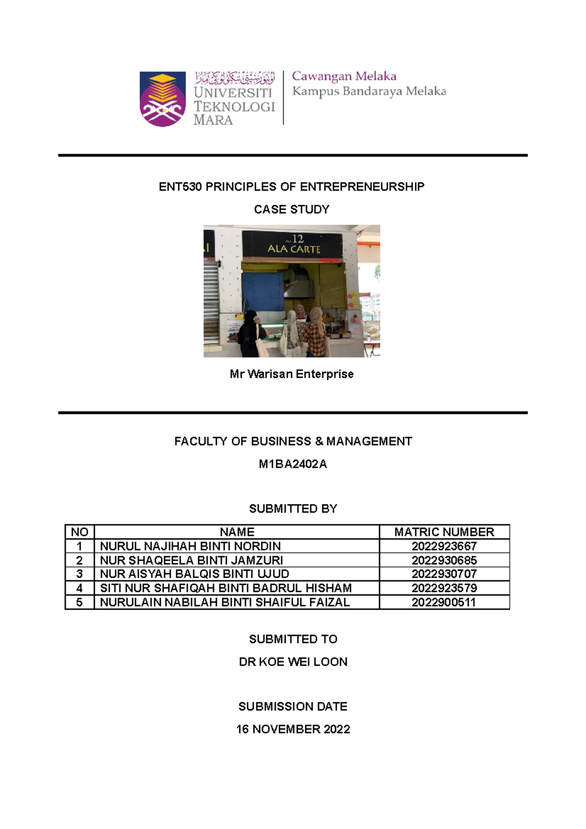 CASE Study ENT - jbhgb - ENT530 PRINCIPLES OF ENTREPRENEURSHIP CASE ...