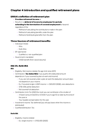 Chapter 4 Defined Contribution Plan - Key Characteristics Contribution ...