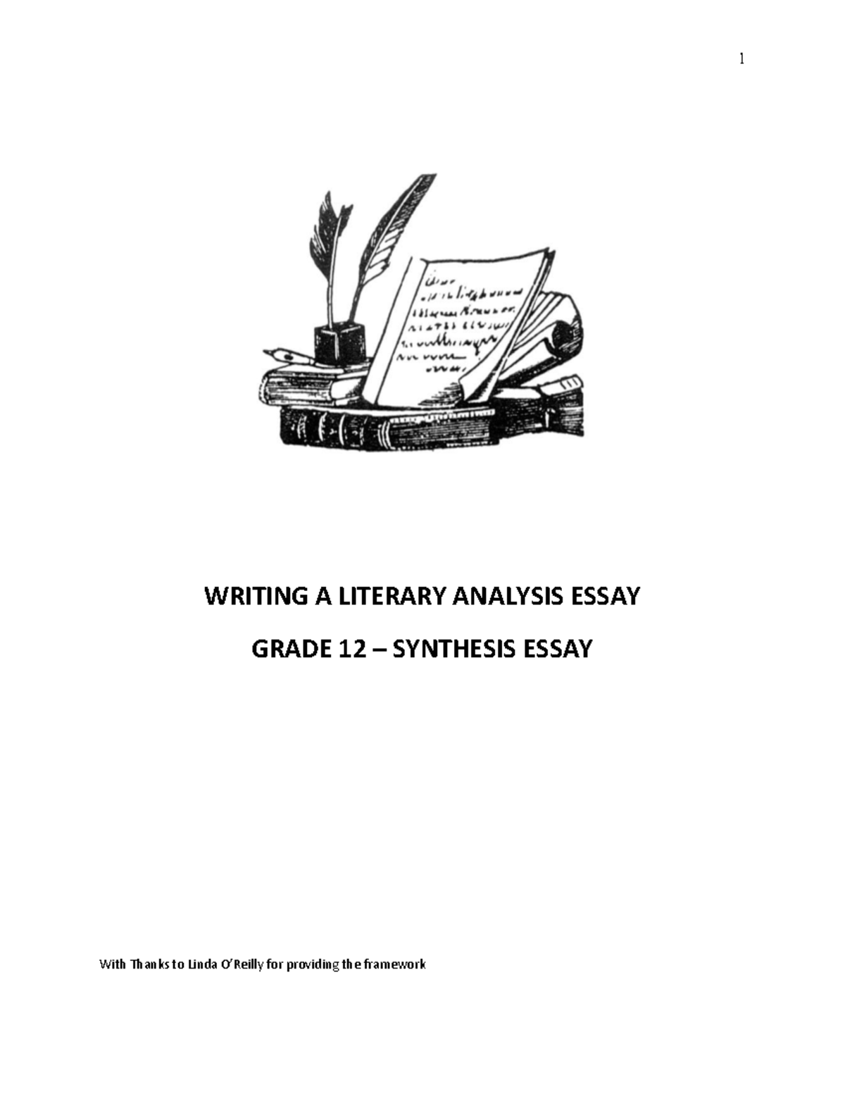 English 12 2015 literary analysis essay handbook - WRITING A LITERARY ...