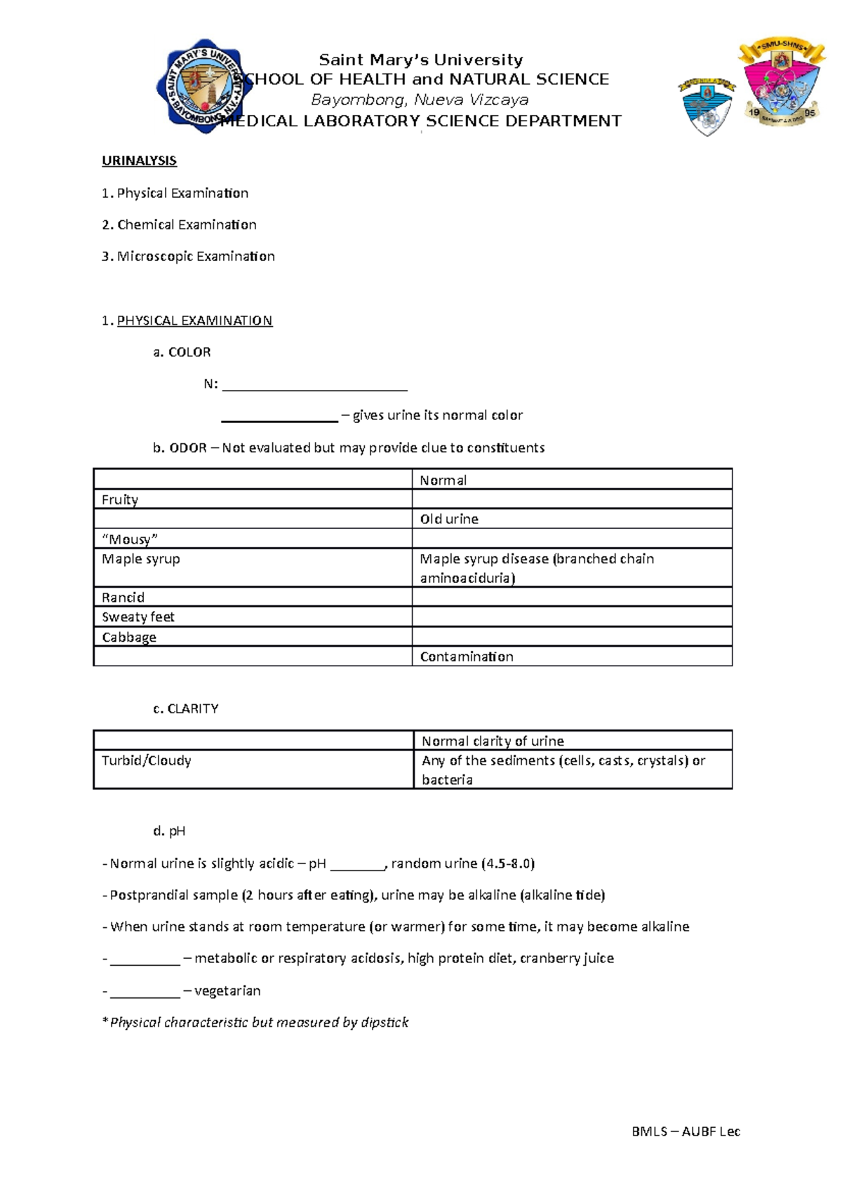 Chapter 1 Intro continuation - SCHOOL OF HEALTH and NATURAL SCIENCE ...