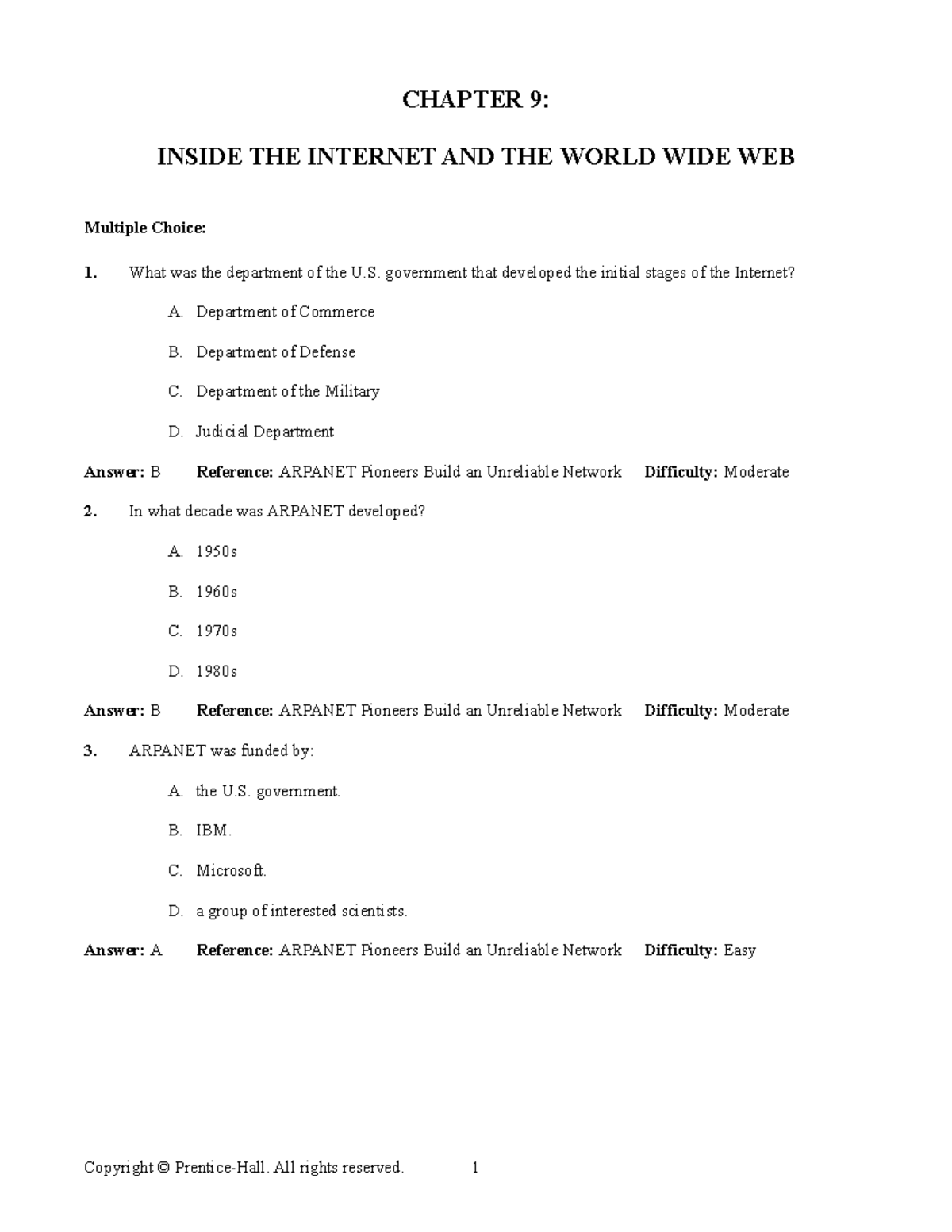 Beekman 7 tb 09 P.E Practice material - CHAPTER 9: INSIDE THE INTERNET ...