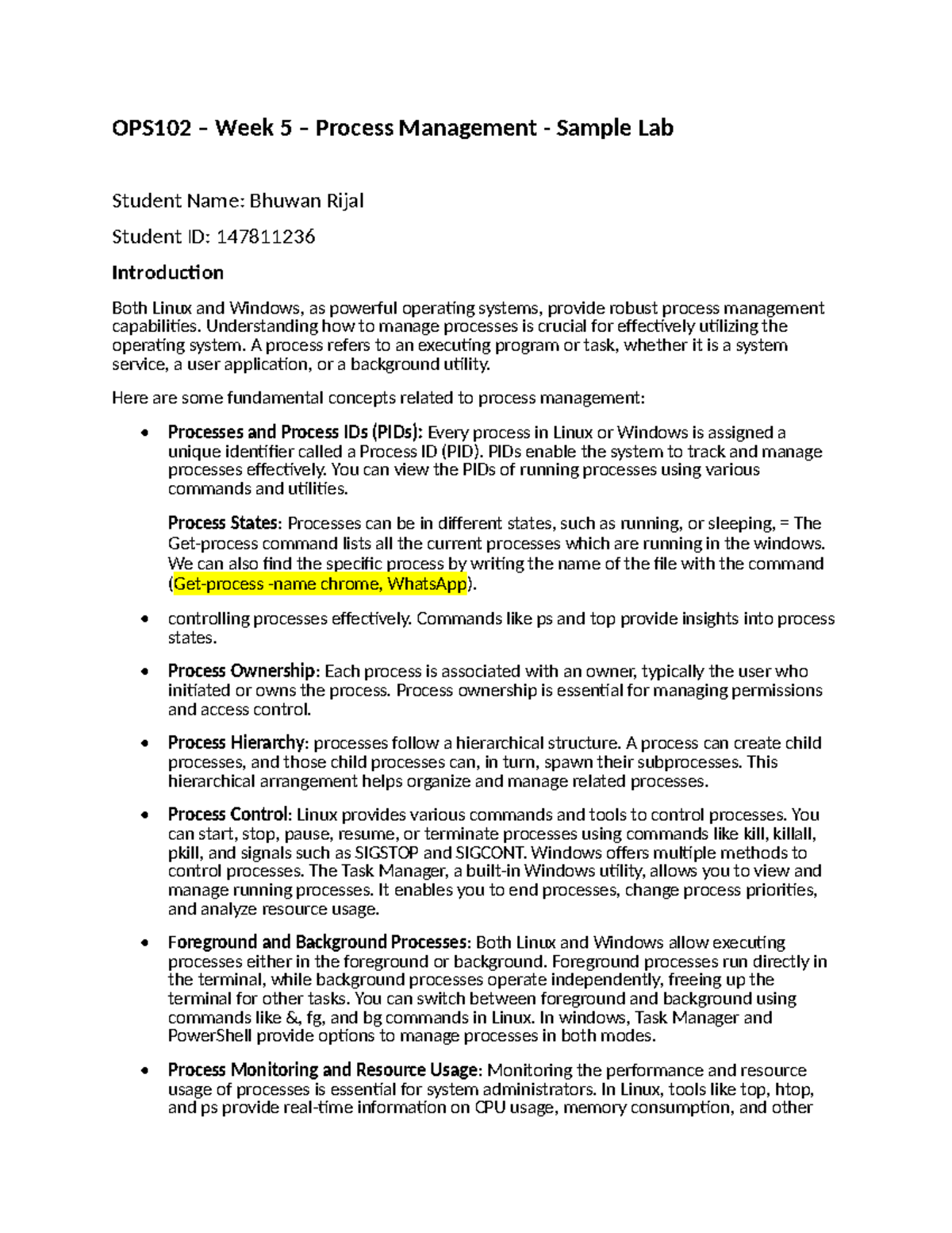 OPS102 - Bhuwan - Week 5 - Lab - Process Management - OPS102 – Week 5 – Process Management ...