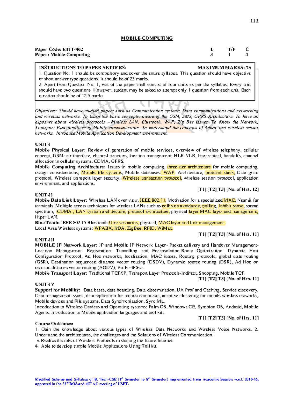 8th Sem gtbit - qwkdknqcknkceq - Modified Scheme and Syllabus of B ...