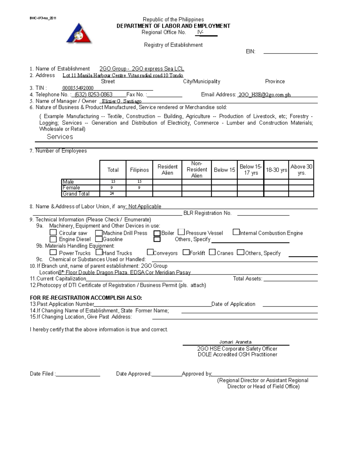 Rule 1020 - Registry of Establishment - BWC-IP3-rev_2011 Republic of ...